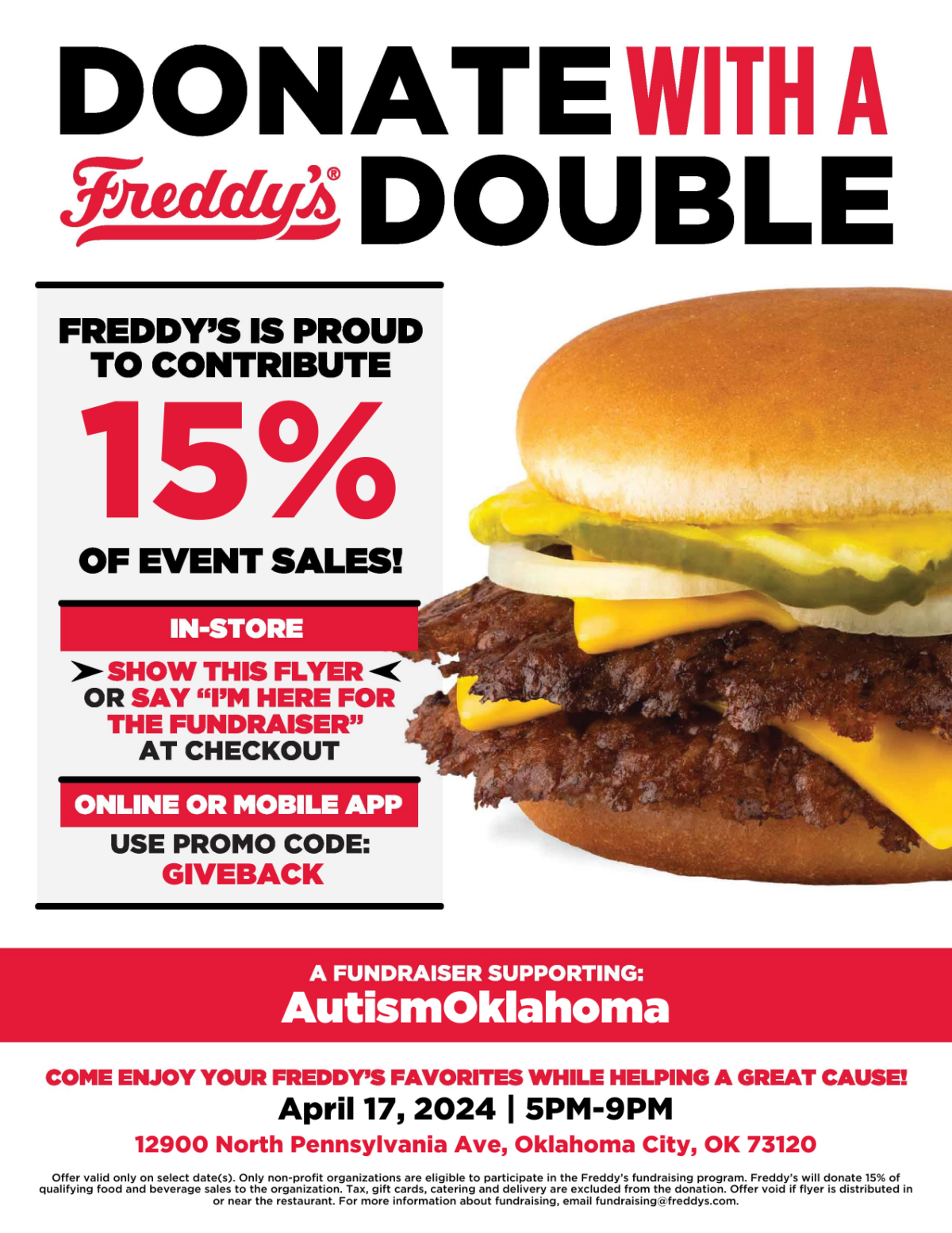 Give Back Night: Freddy’s - AutismOklahoma Walk